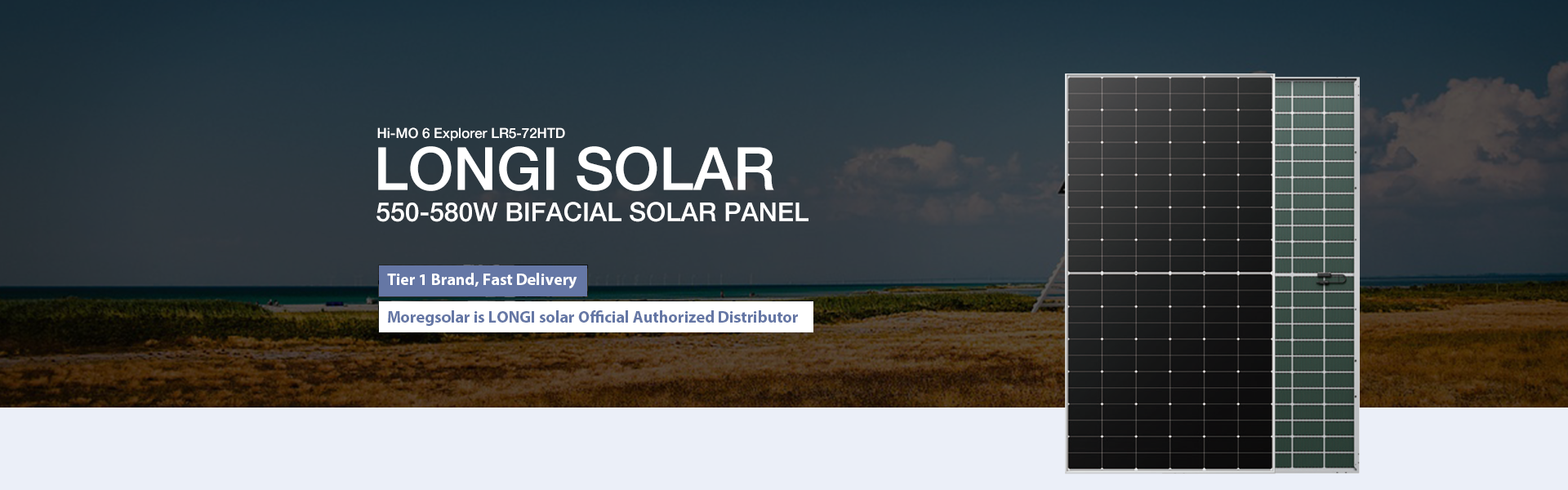 LONGi Solar 550-580W Bifacial HPBC solar panel - Moregosolar